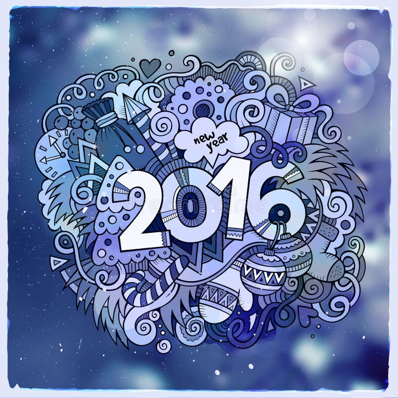 2016 Year Hand Lettering and Doodles Elements Stock Vector ...
