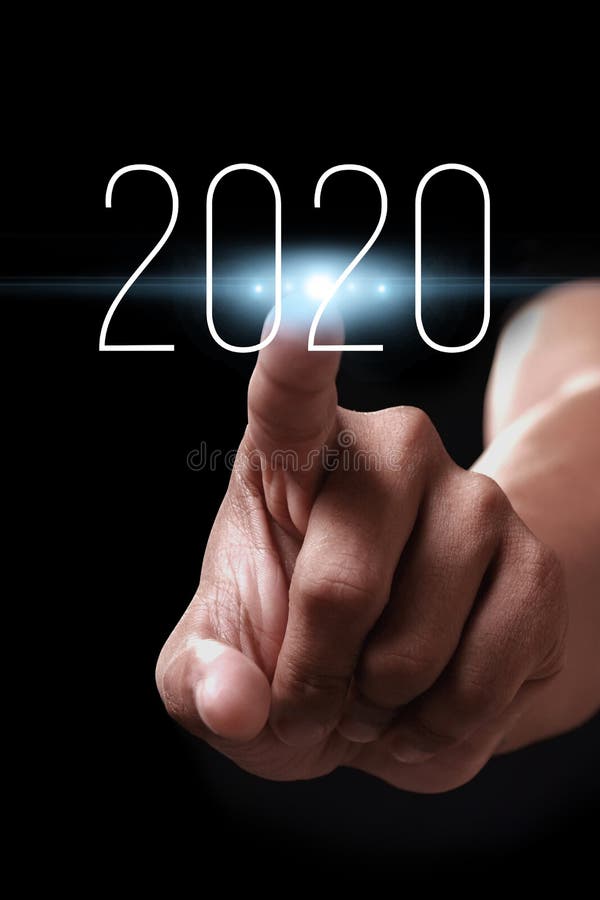 Year 2020 with hand stock image. Image of concept, hand - 155806561