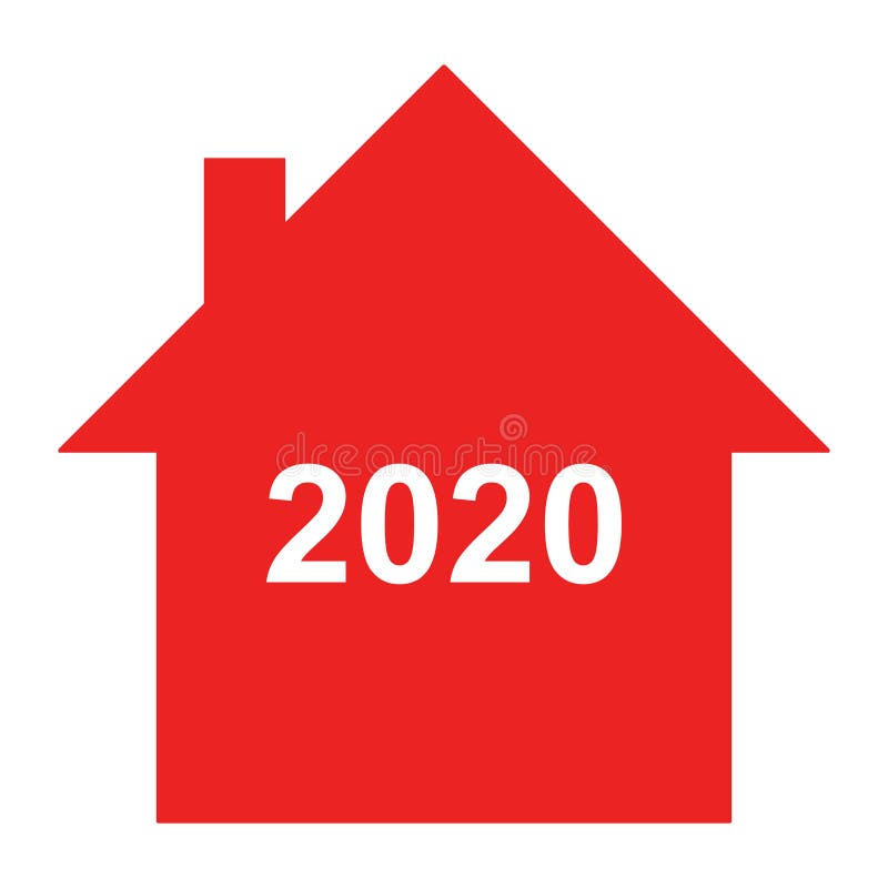 Year 2020 and home stock vector. Illustration of 2020 - 186342022