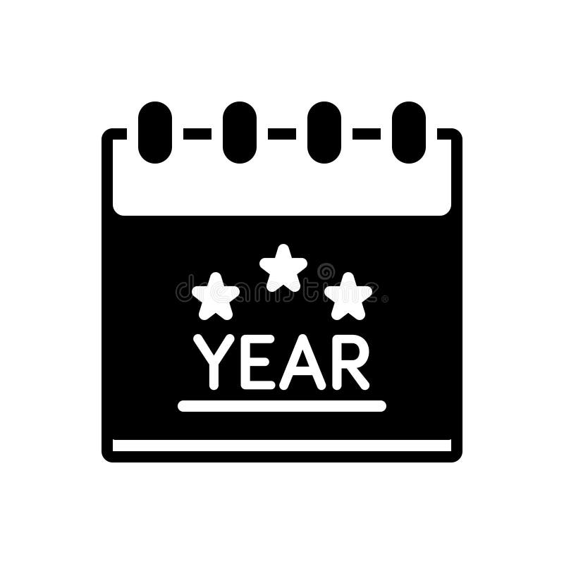 Black Solid Icon for Year, Month and Calendar Stock Vector ...