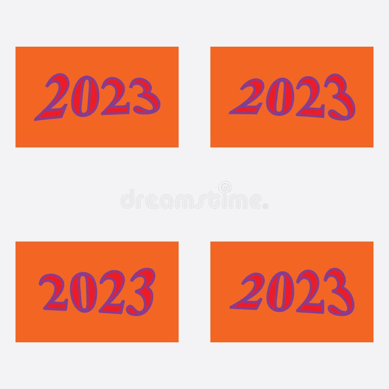 Year 2023 icon vector stock illustration. Illustration of text - 265226452