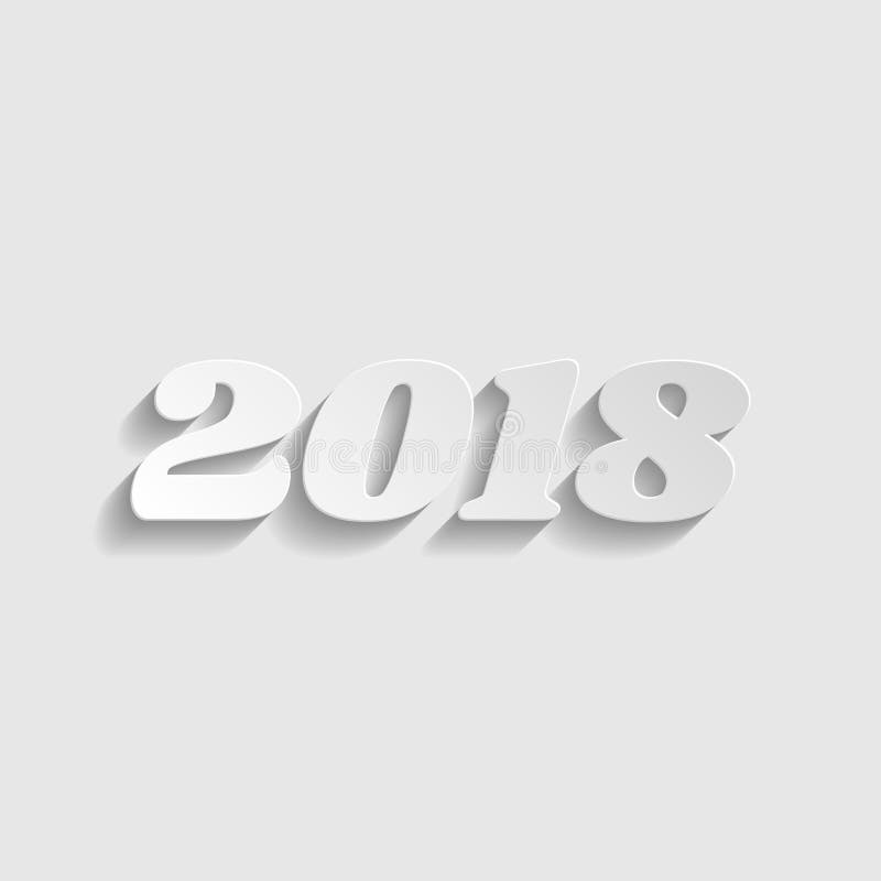 2018 Year Illustration. Paper Style Icon. Illustration Stock ...