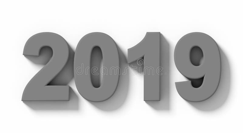 Year 2019 - White Gradient, Isolated Numbers - Vector Stock Vector ...