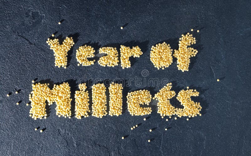 Year of Millets Text with Grain on Dark Background Stock Image - Image ...