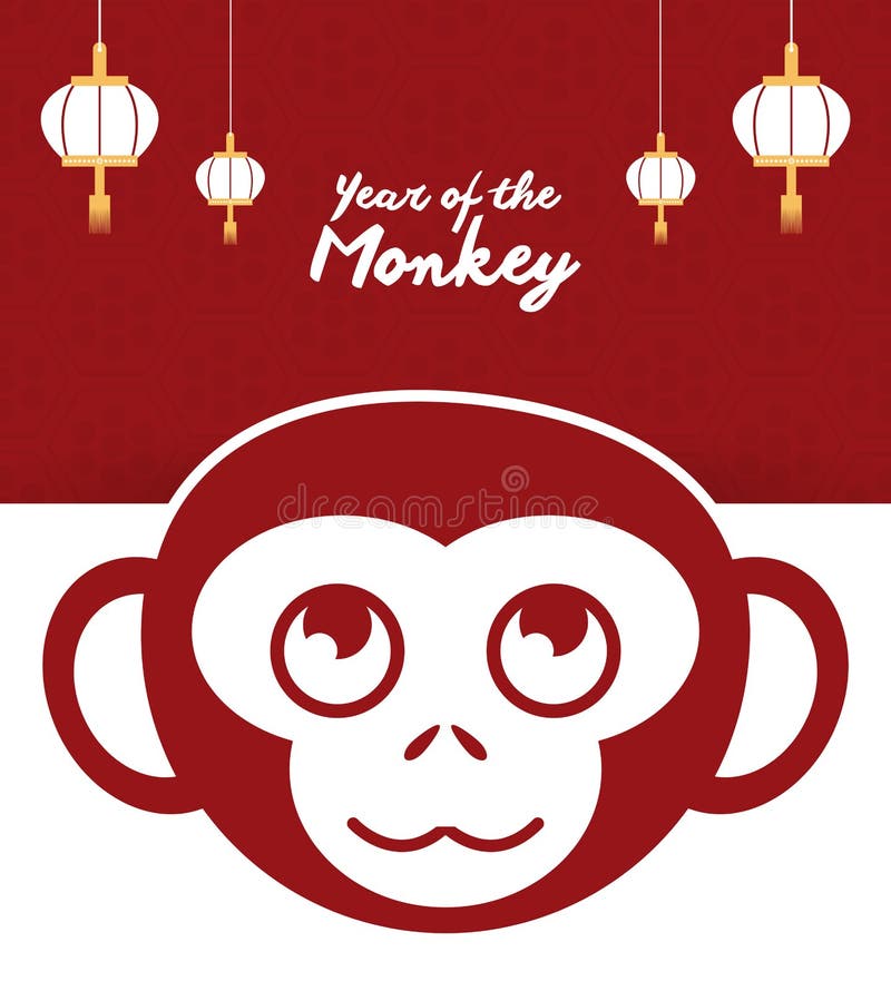 Year of the monkey design stock vector. Illustration of character ...