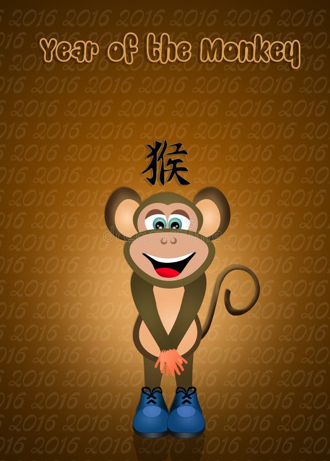 Year of the monkey stock illustration. Illustration of animal - 61357283