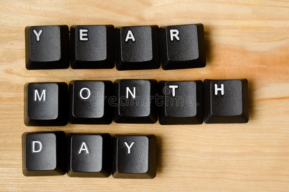 Year, month and day words stock photo. Image of time - 85383472