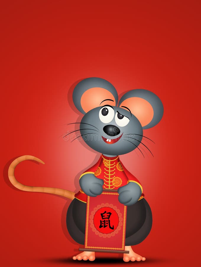 The Year of the Mouse in the Chinese Calendar Stock Illustration ...
