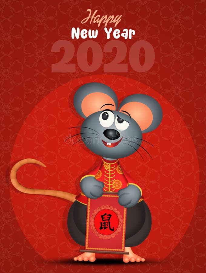 The Year of the Mouse in the Chinese Calendar Stock Illustration ...