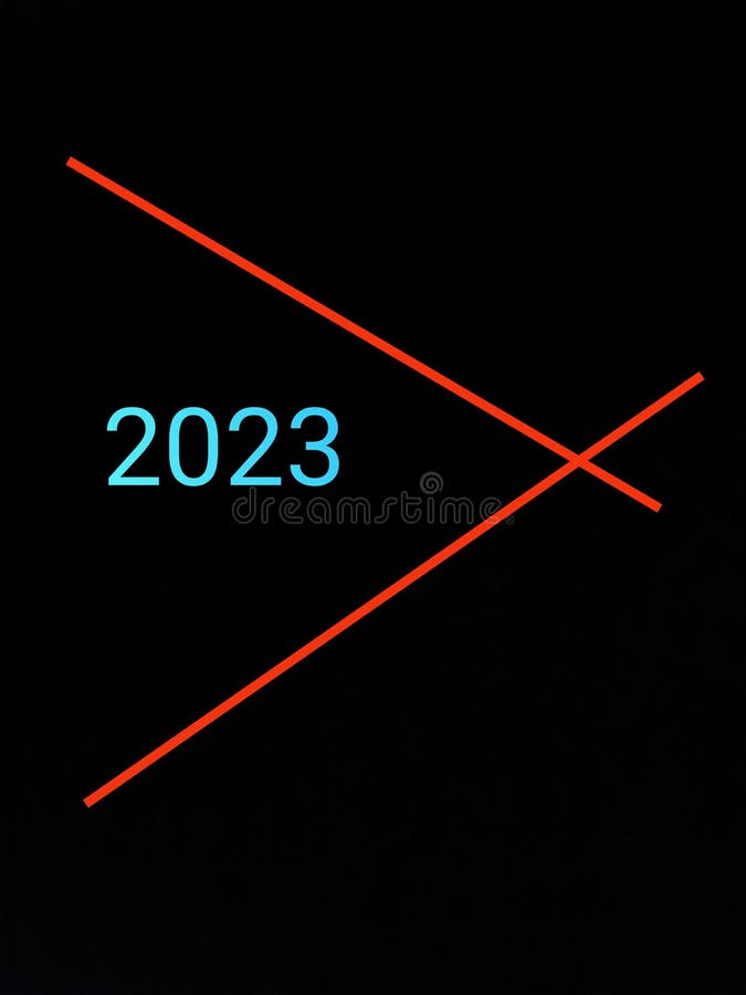 Year 2023 Number Colorful and Red Lines on Black Background , Numbers ...