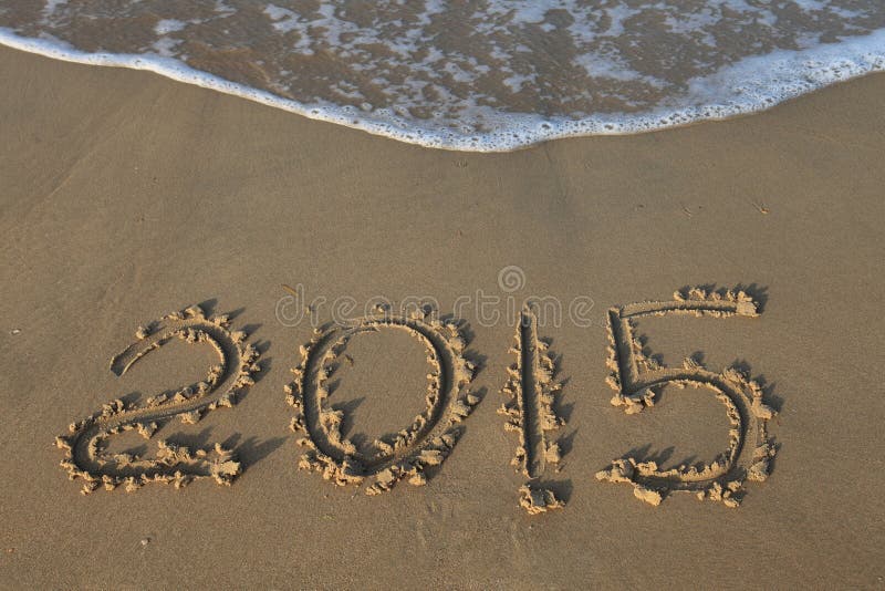 Year 2015 Number on Sandy Beach Stock Photo - Image of number ...