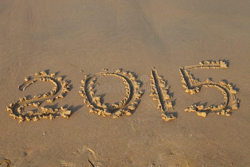 Year 2015 Number on Sandy Beach Stock Image - Image of happy, landscape ...