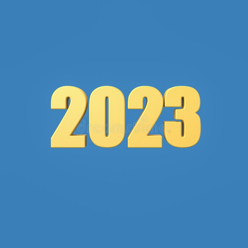 2023 Year Number Text on Blue Background Stock Illustration ...