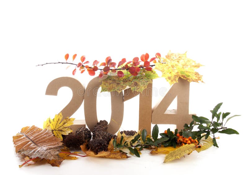 Numbers of Autumn Leaves Isolated on White Background. Set of Numbers ...