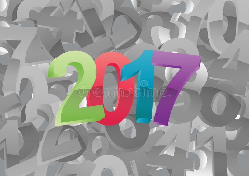 2017 year numbers stock vector. Illustration of cold - 76808941