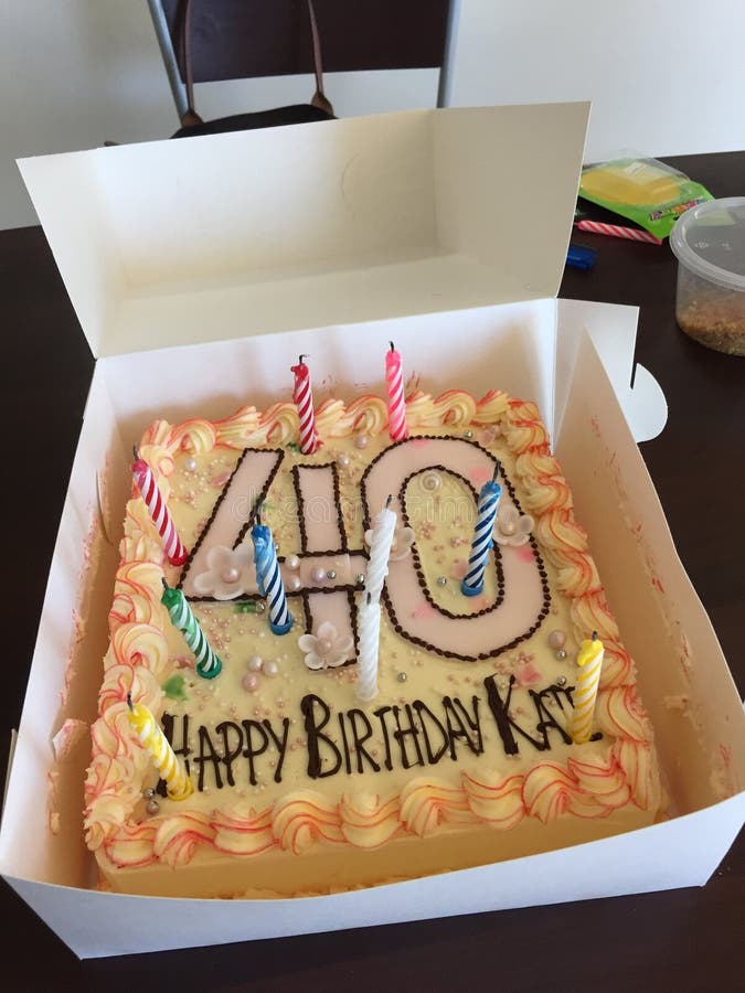 Birthday cake 40 years stock photo. Image of dessert, happiness - 6473802