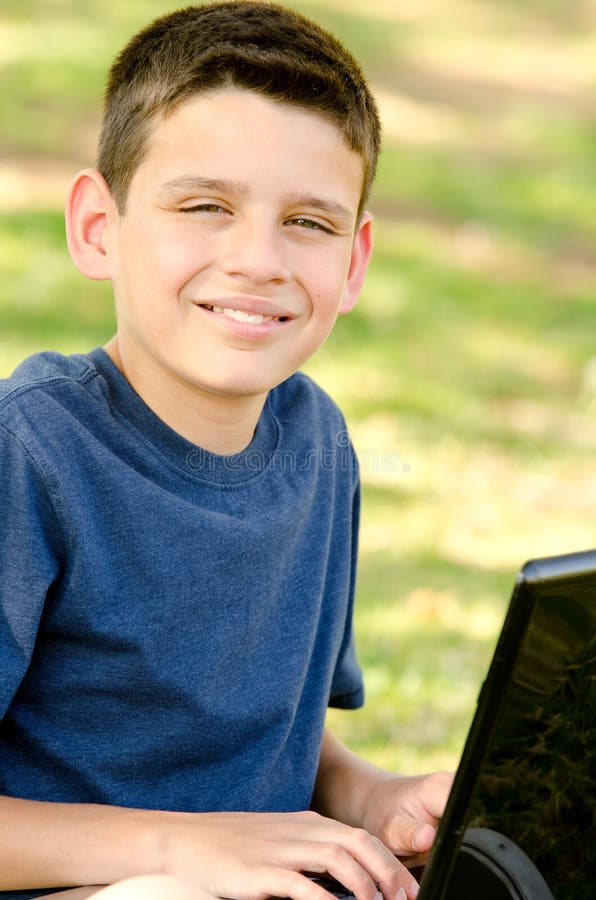 Child with computer stock photo. Image of grin, child - 29905372