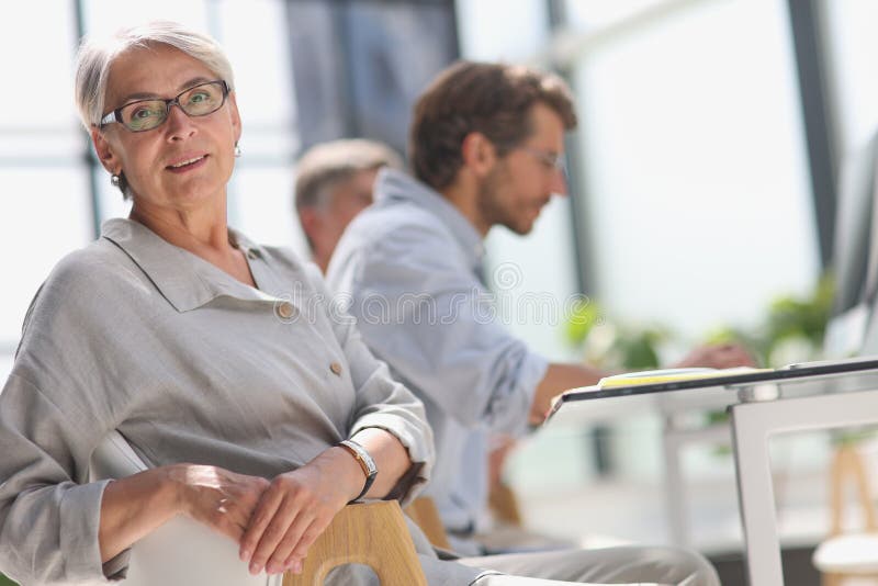 60 Year Old Business Woman in a Work Environment Stock Image - Image of ...