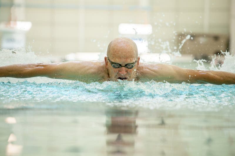76 Year Old Butterfly Swimmer Stock Photo - Image of person, healthy ...