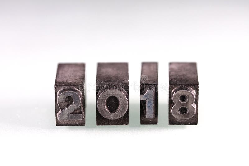 2018 , Year in Old Metal Block Letters Stock Photo - Image of metal ...