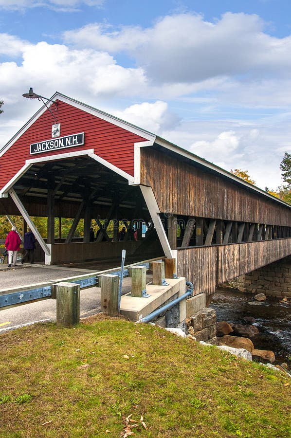 Honeymoon Bridge is a Wooden Covered Bridge Over the Ellis River in ...