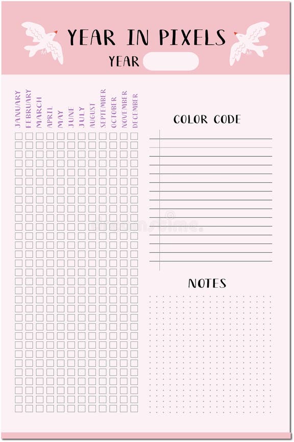 YEAR in PIXELS Collection of Weekly or daily Planner Pages or Stickers ...