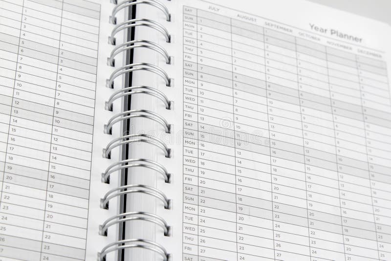 Year planner stock photo. Image of binder, paper, detail - 28947210