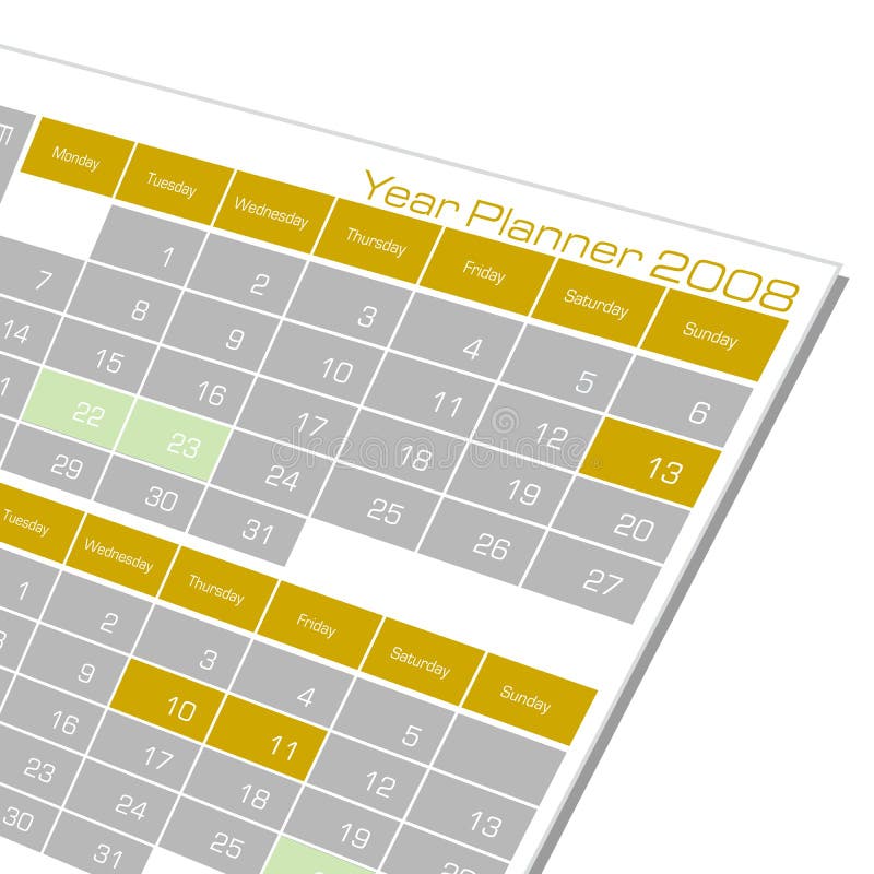 Year planner Calendar stock illustration. Illustration of business ...