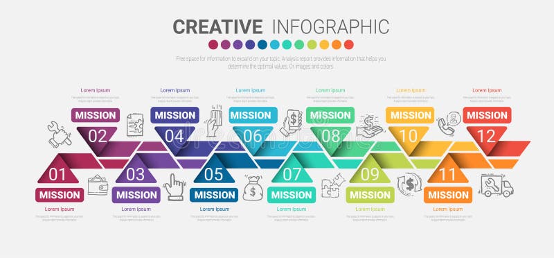 Year Planner One Year, Timeline Infographics Design Stock Vector ...
