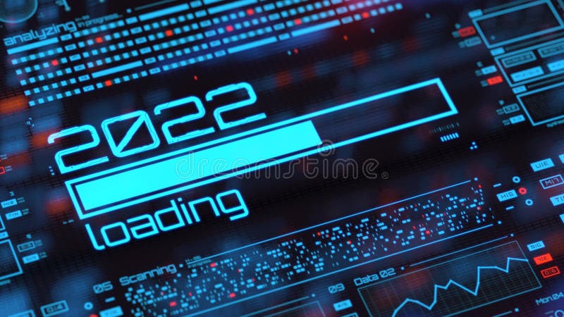 2022 Year Progress Bar on Digital Lcd Display with Reflection. Stock ...