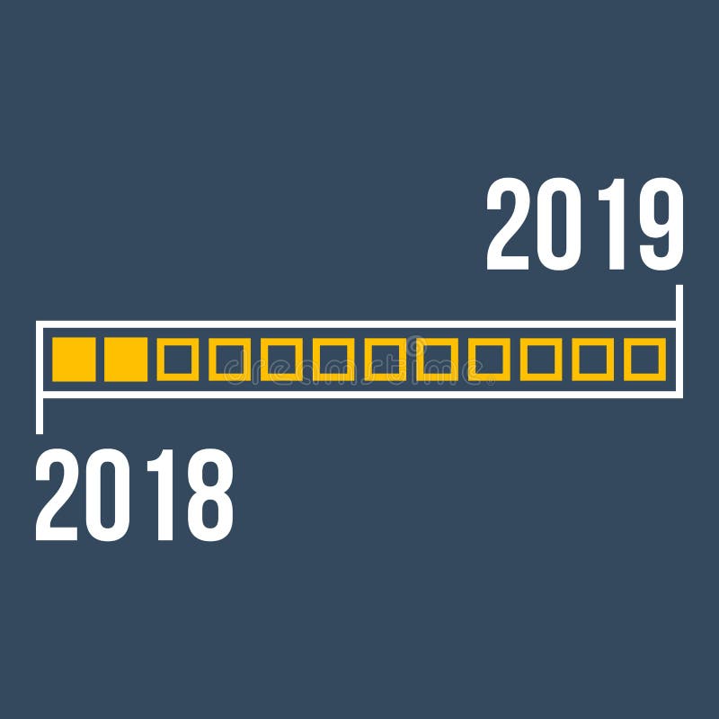 2018 To 2019 Year Progress Bar, Step-by-step Concept Stock Vector ...
