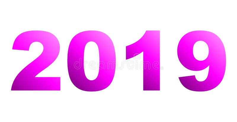 Year 2019 - Purple Gradient, Isolated Numbers - Vector Stock Vector ...
