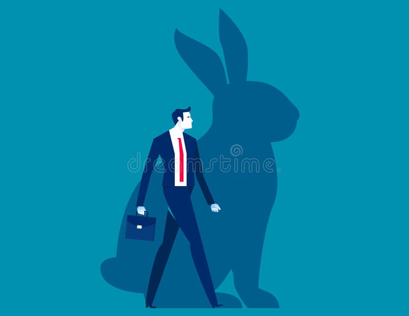 Year of Rabbit. Business Walking To Work on Robbit Year Stock Vector ...