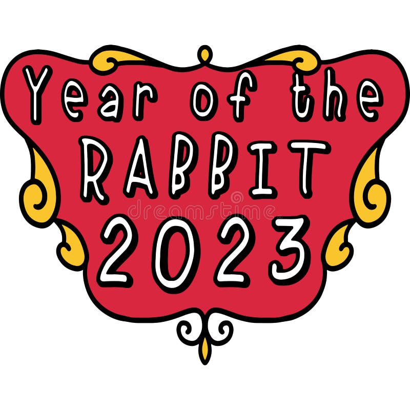 Year of Rabbit 2023 Cartoon Colored Clipart Stock Vector - Illustration ...