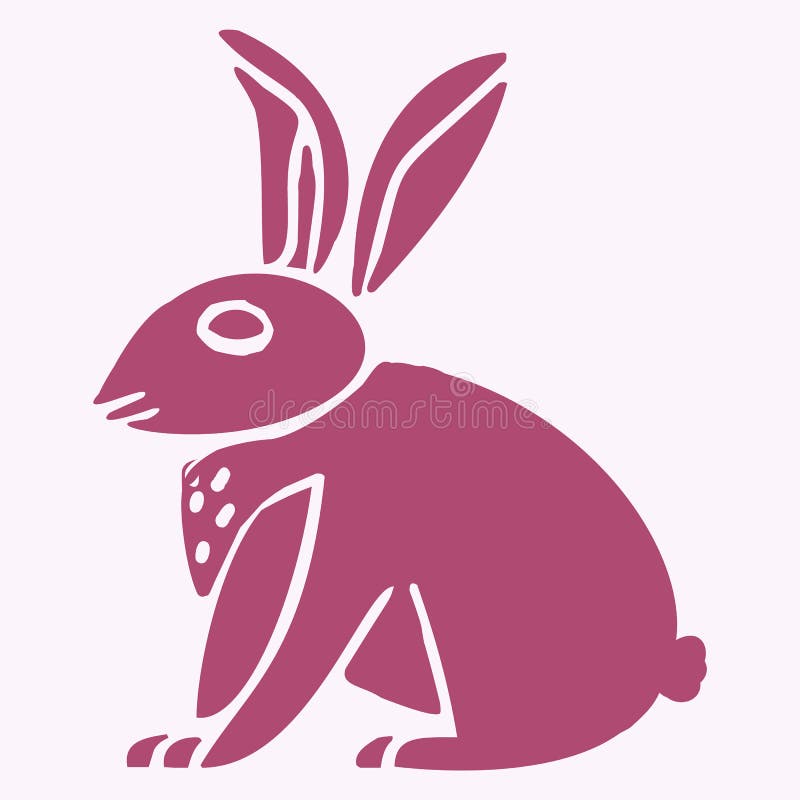 2023 Year of the Rabbit Easter Bunny Vector Doodle. Viva Magenta Cute ...