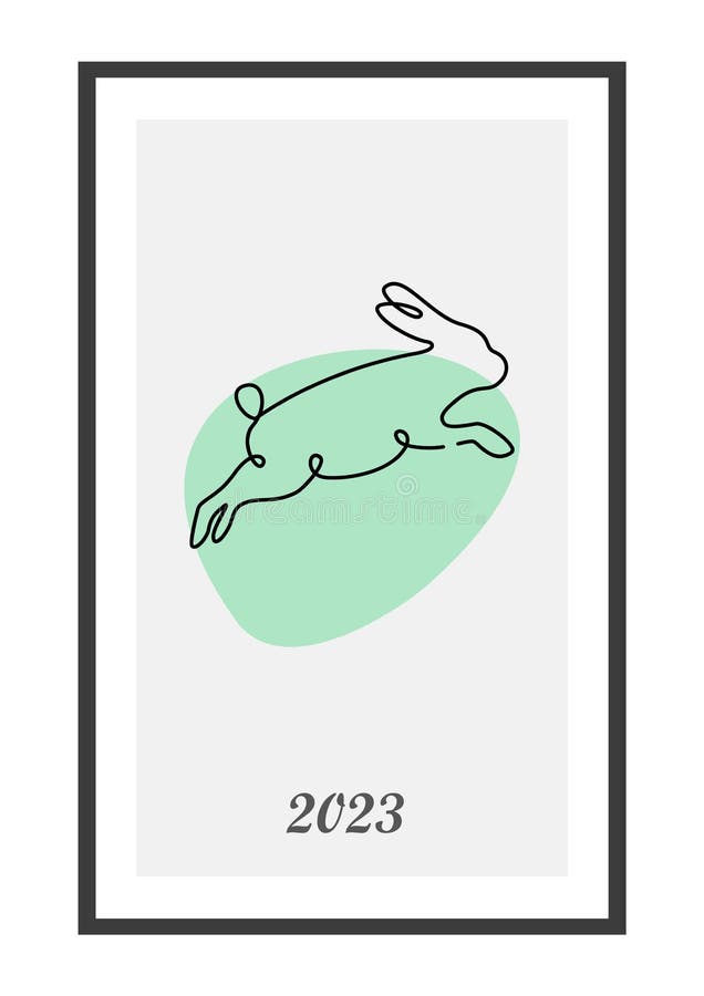 Year of the Rabbit 2023. Rabbit One Line Continuous Drawing. Hare ...