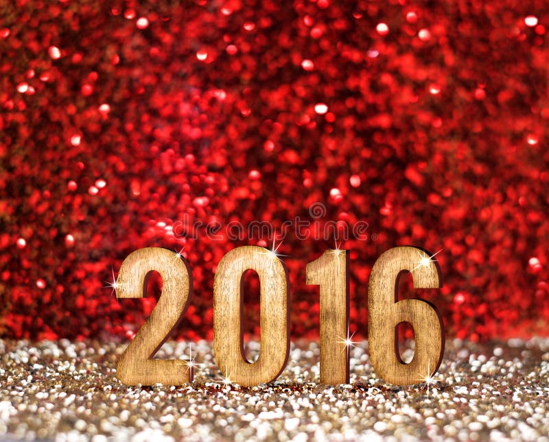2016 Year in Red and Gold Glitter Background, Holiday Concept De Stock ...