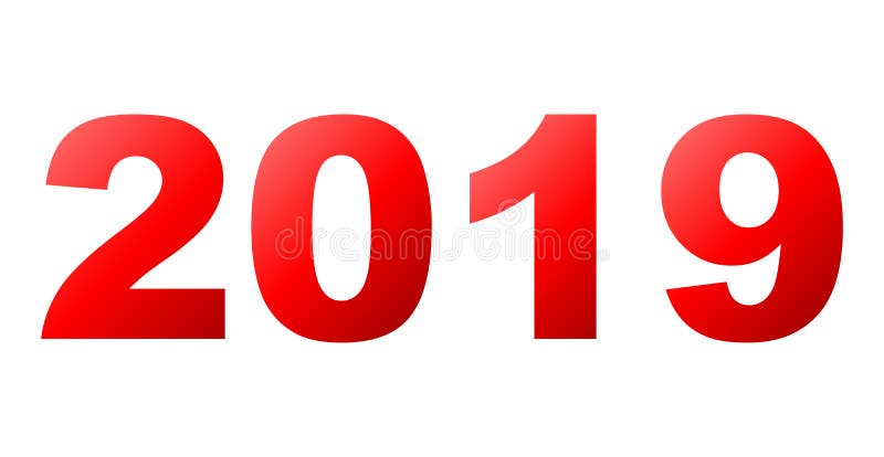 Year 2019 - Red Gradient, Isolated Numbers - Vector Stock Vector ...
