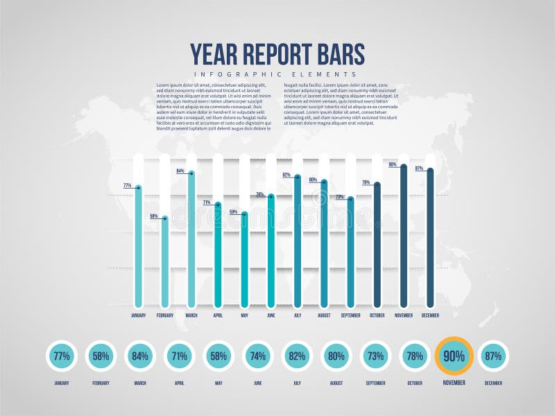 Year Report Bars Infographic Stock Vector - Illustration of shape ...