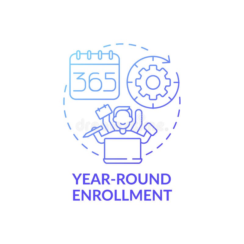 Year-round Enrollment Concept Icon Stock Vector - Illustration of ...