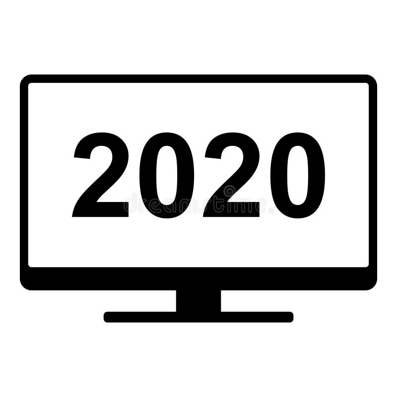 Year 2020 and screen stock vector. Illustration of computer - 189907474