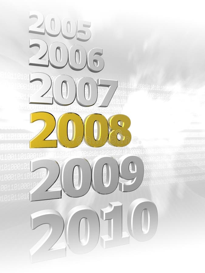 New year 2005 in gold (3D) stock illustration. Illustration of freeze ...