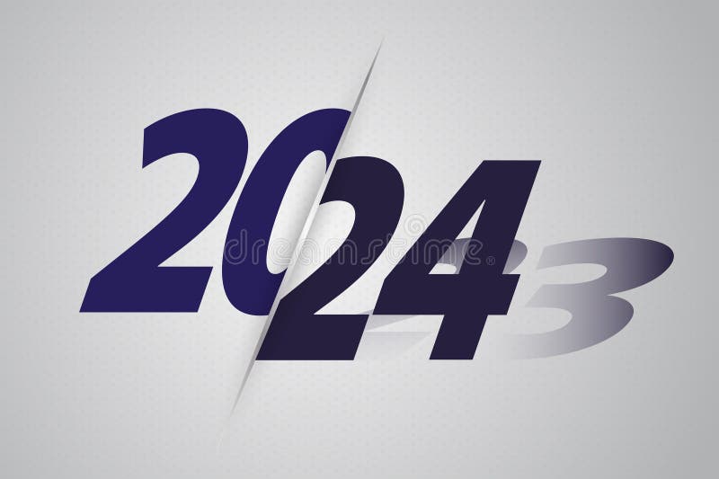 Year 2024 with Shadows of Year 2022 Stock Vector - Illustration of ...