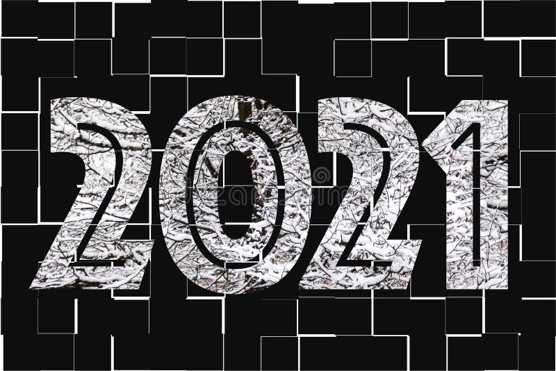Year 2021 Sign on the Black Background Stock Illustration ...
