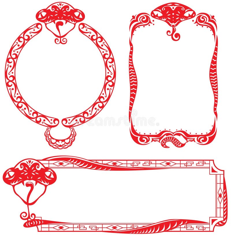 Chinese New Year Golden Snake Scroll Background Stock Illustration ...