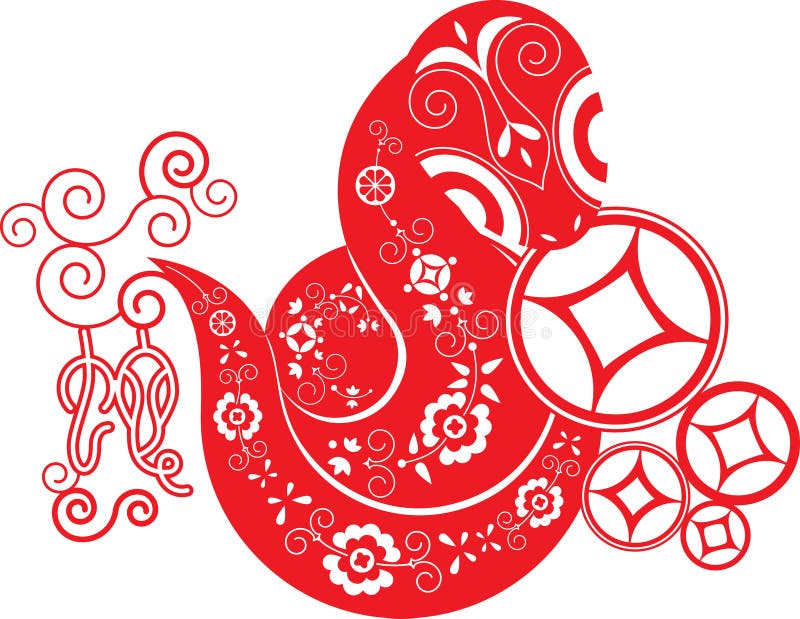 Snake of Chinese New Year Graphic Element Stock Vector - Illustration ...