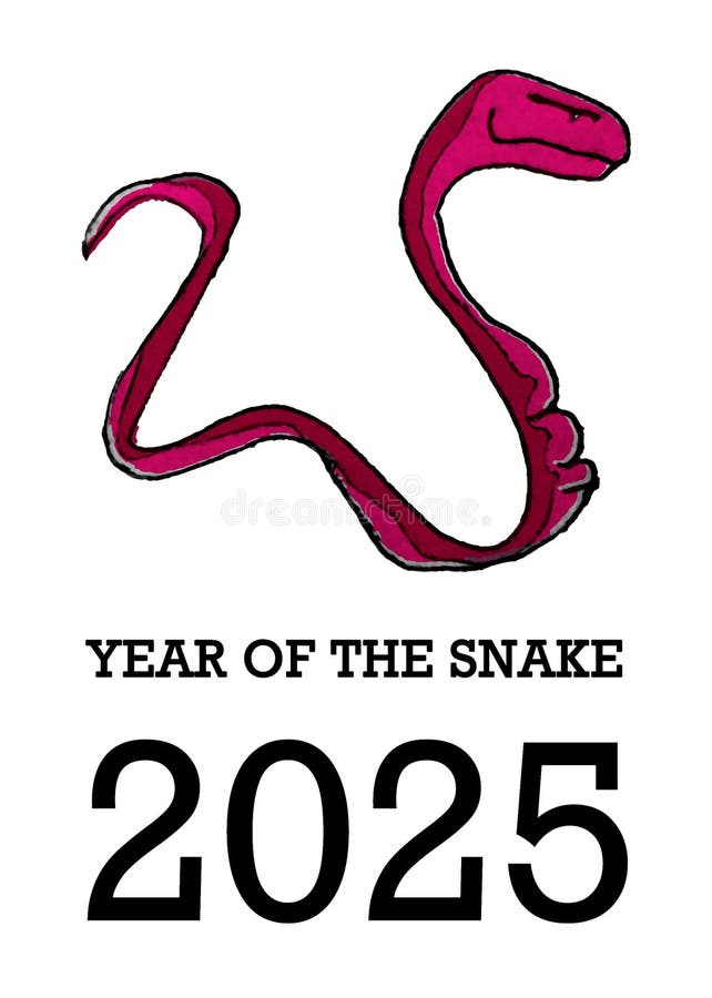 2025 Year Snake Isolated Poster Design Stock Photos - Free & Royalty ...