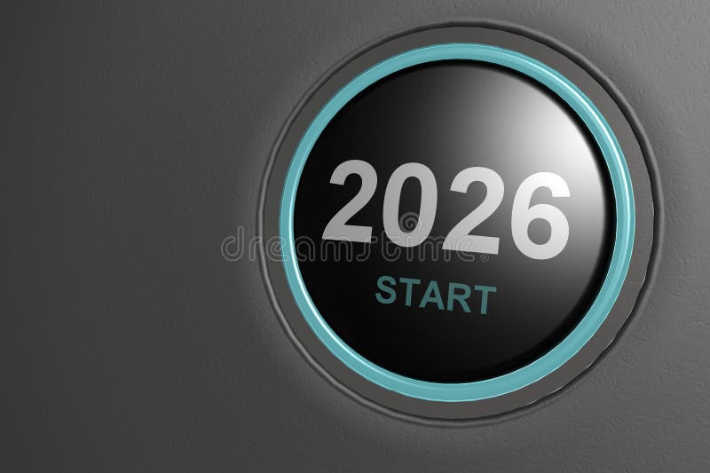Year 2026 Start Black Button Stock Illustration - Illustration of ...