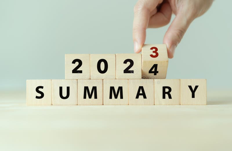 2023 Year Summary Text on Wooden Cube Blocks on Smart Grey Background ...