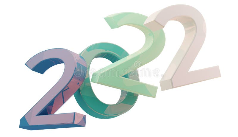 Year Symbol 2022 Blue To White 3d-illustration Stock Illustration ...